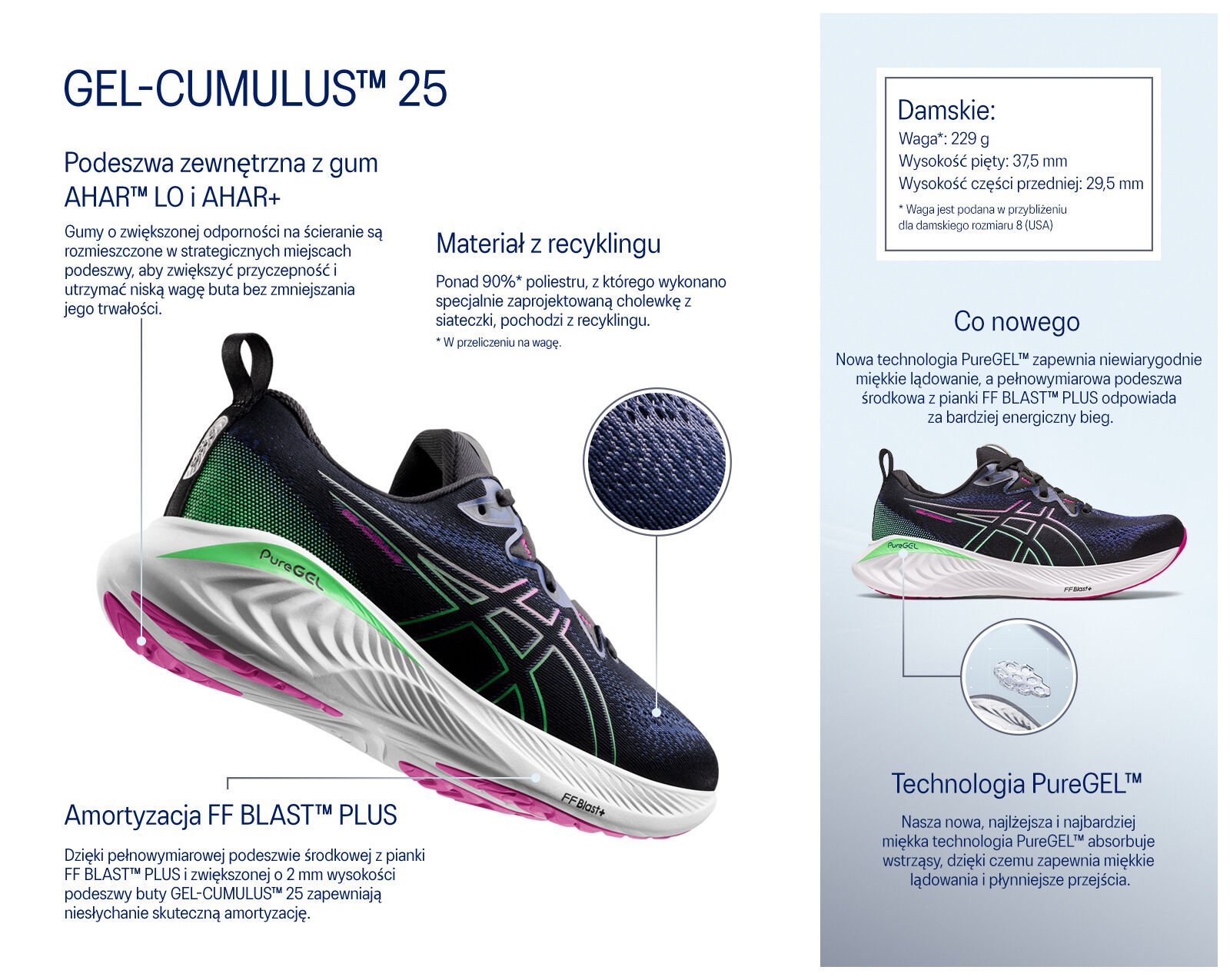 ASICS GEL-CUMULUS 25 DAMSKIE 1012B441-001 Czarny | Damskie \ Buty ...